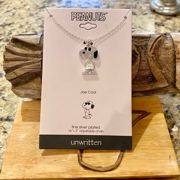 Peanuts | Jewelry | Peanuts Fine Silver Plated Crystal Snoopy Necklace ...